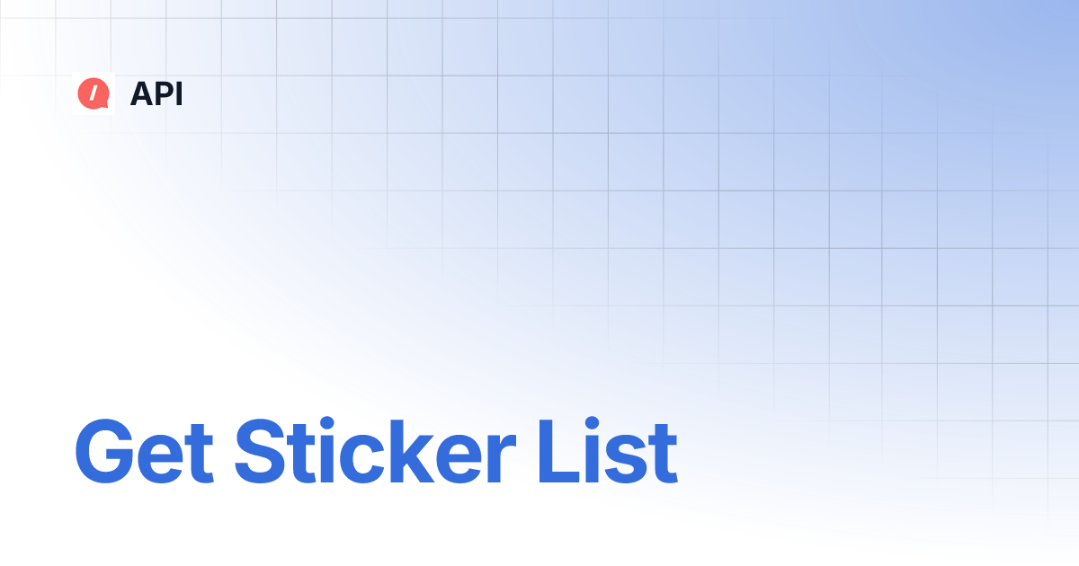 Get Sticker List | API